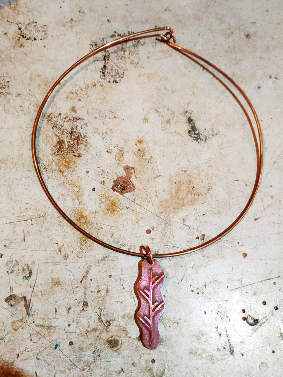 Money Tree - Fehu Bind Rune Pendant. Vikings Norse Runes