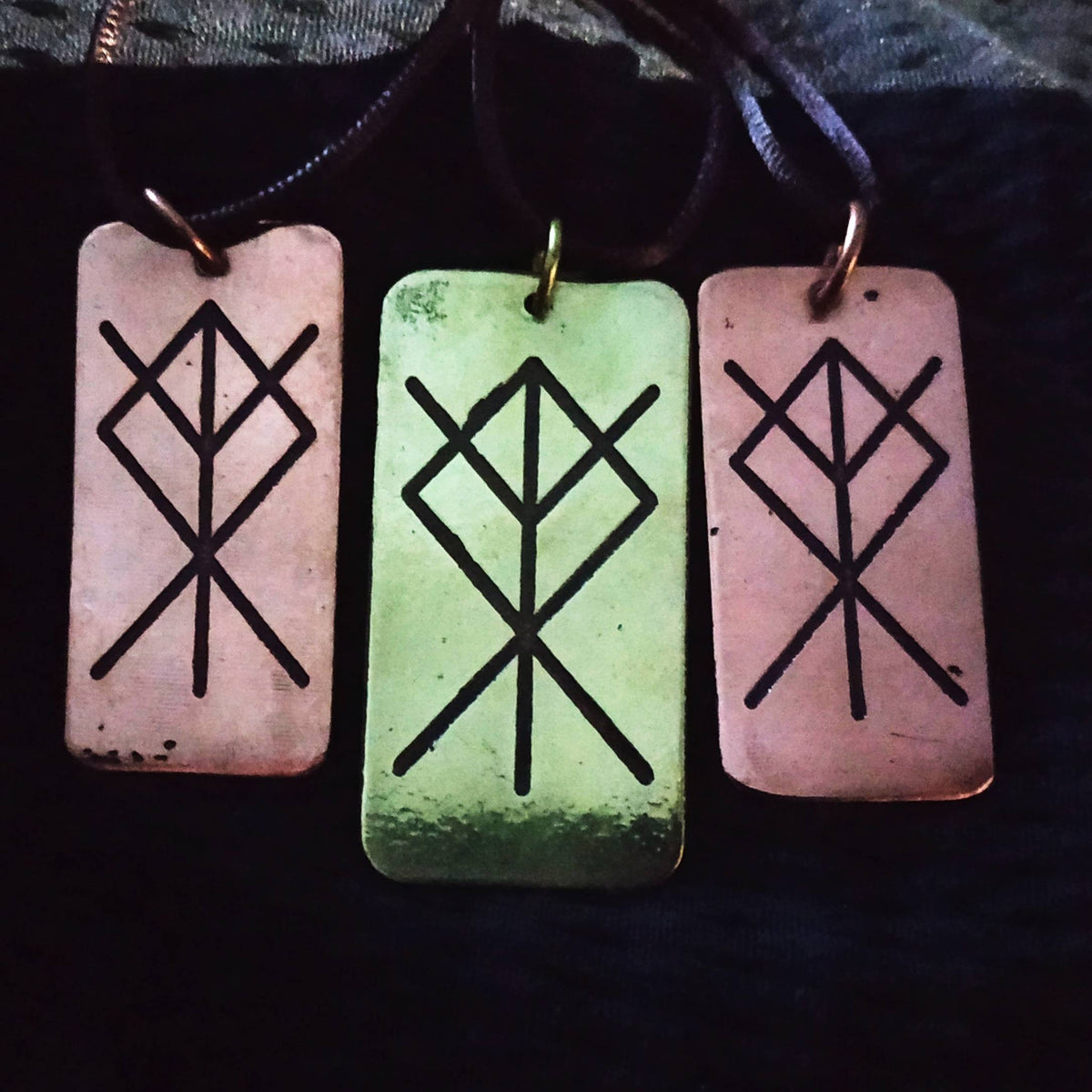 Viking Protection Charm. Bindrune Pendant. Asatru,Norse Rune Magic Oth